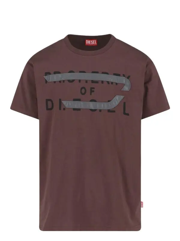 DIESEL® D-appliqué Crewneck T-shirt - Brown