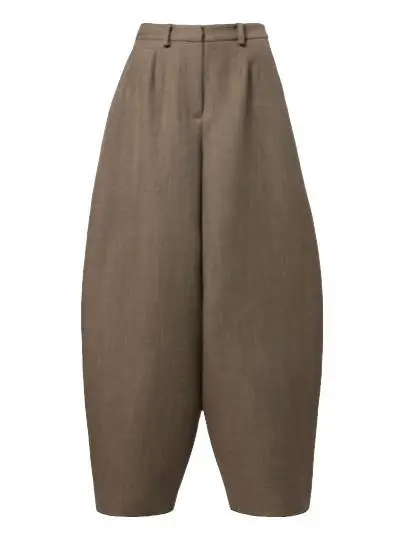 Magda Butrym Wool Barrel-leg Pants - Brown