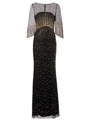 Jenny Packham Kiya Embellished Gown - Black