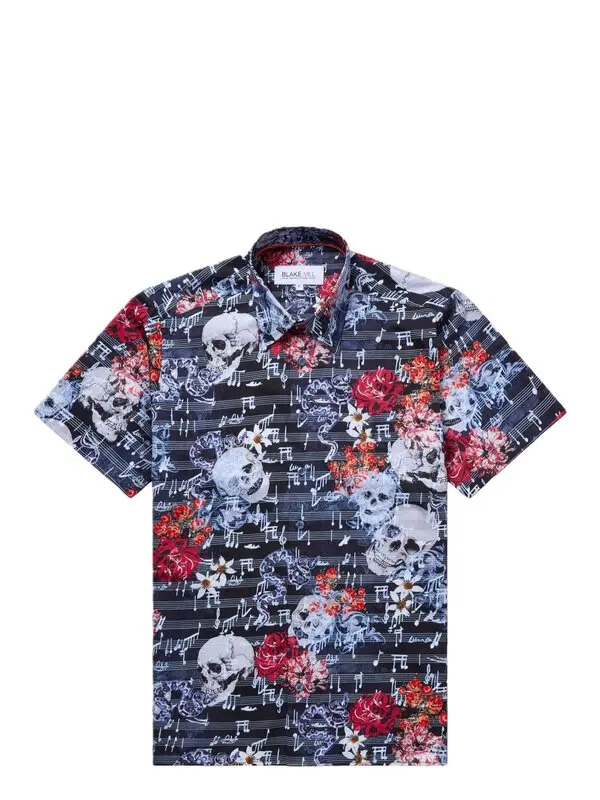 BLAKE MILL Vanitas Sonata Short Sleeve Shirt Navy - Blue