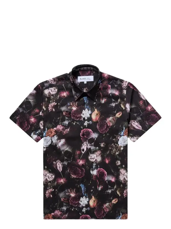 BLAKE MILL Dark Bloom Short Sleeve Shirt - Black