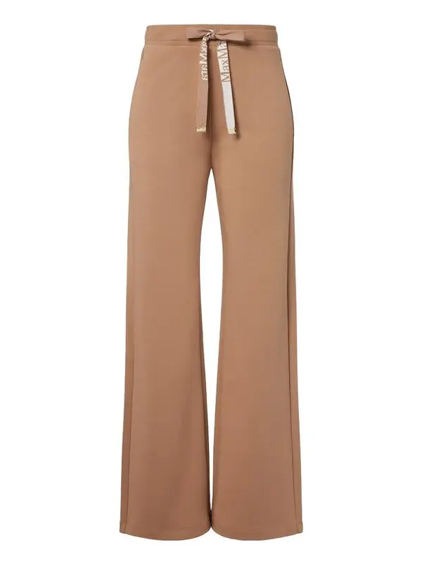 Max Mara Cotton-blend Jersey Wide-leg Sweatpants - Brown