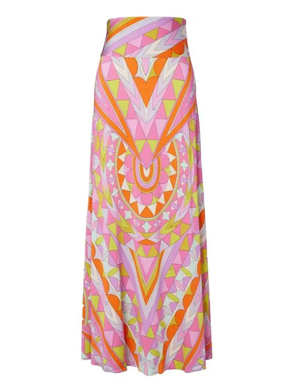 Emilio Pucci Manuba Jersey Satin Maxi Skirt - Multicoloured