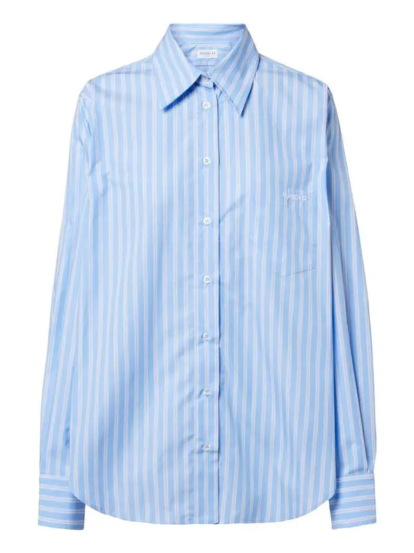 Hunza G Striped Cotton Shirt - Blue