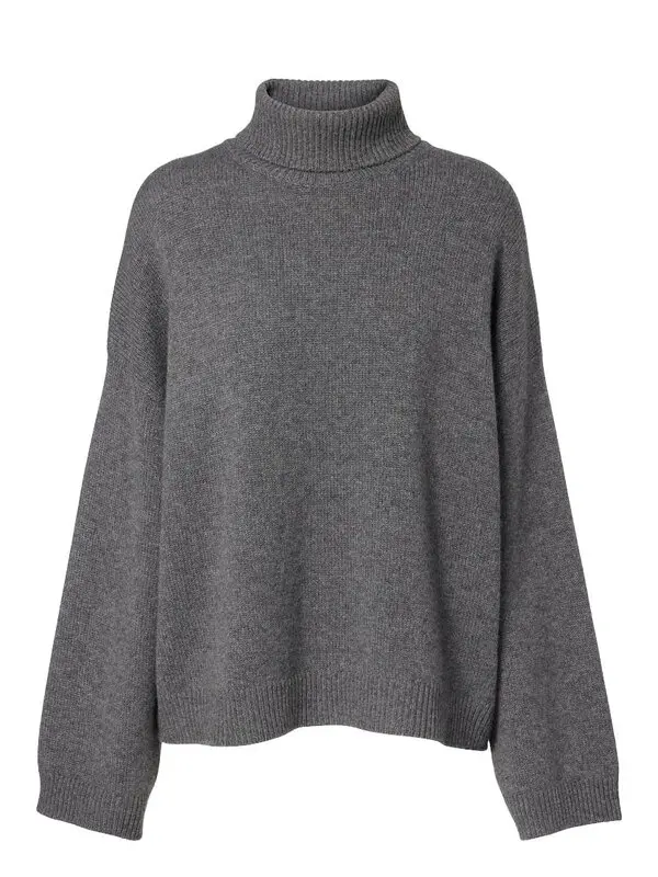 Brunello Cucinelli Monili Cashmere Turtleneck Sweater - Grey