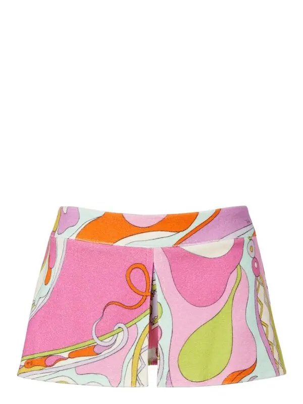 Emilio Pucci Orchidee Cotton-blend Terry Skort - Multicoloured