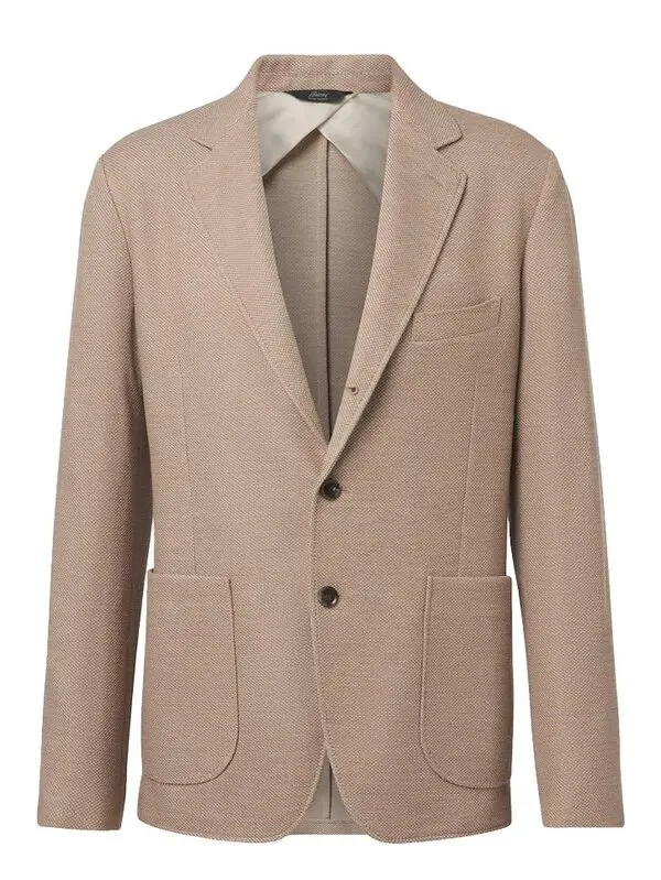 Brioni Wool And Silk Blazer - Beige
