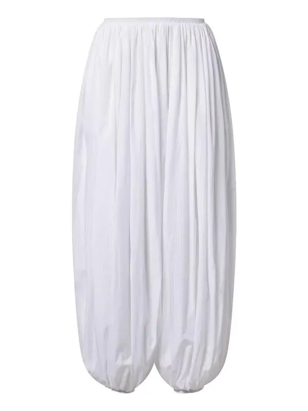 Alaïa Striped Cotton Poplin Balloon Pants - White