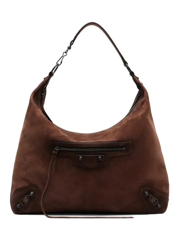 Balenciaga Le City Medium Suede Tote Bag - Brown