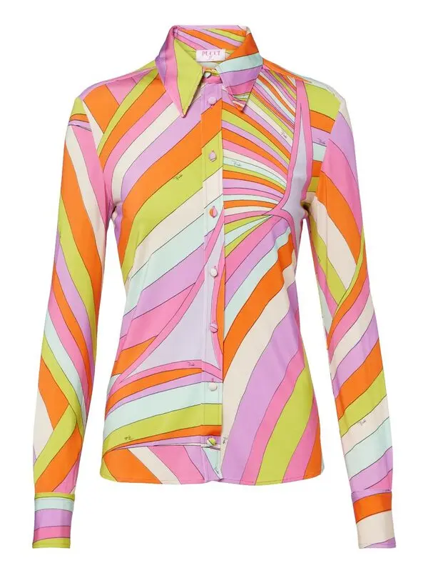 Emilio Pucci Iride Satin Jersey Shirt - Multicoloured