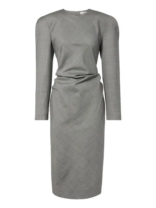 Magda Butrym Wool Tie-detail Midi Dress - Grey