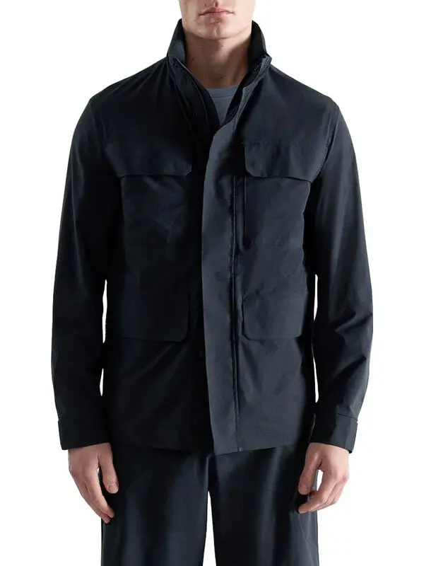 Mango Water Repellent Thermolite® Jacket With Funnel Neck - Navy