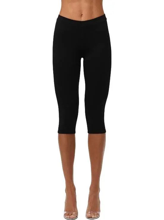 Naked Wardrobe Smooth Capri Leggings - Black