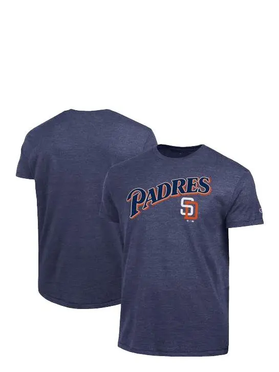 Champion San Diego Padres Cooperstown Wordmark Lockup Tri-blend T-shirt - Navy
