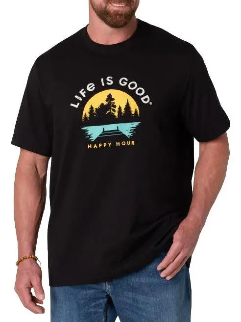 LIFE IS GOOD Big & Tall Happy Hour Graphic T-shirt - Black