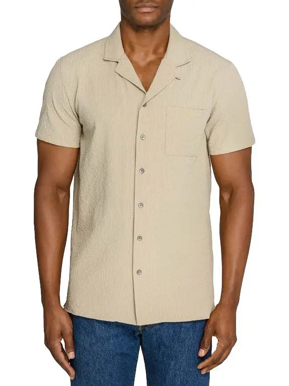 W.R.K Seersucker Camp Shirt - Tan