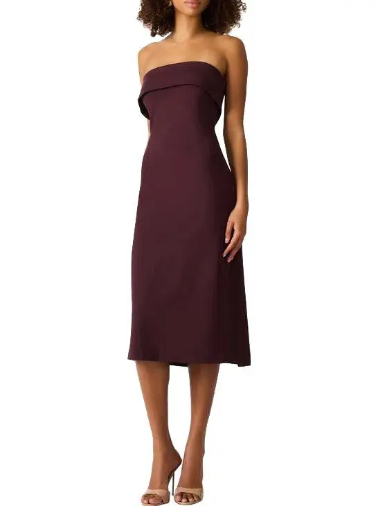 Steve Madden Strapless Midi Dress - Chocolate