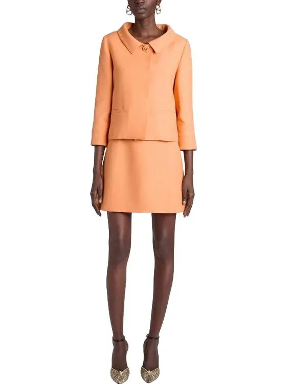 Valentino Garavani Wool & Silk Crepe Couture Jacket - Orange