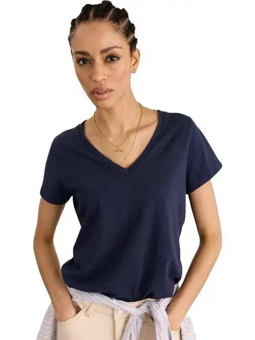 BAUKJEN Hanorah V-neck T-shirt - Deep Indigo