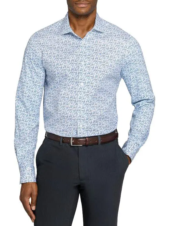 W.R.K Slim Fit Floral Stem Reworked Button-up Shirt - White/blue