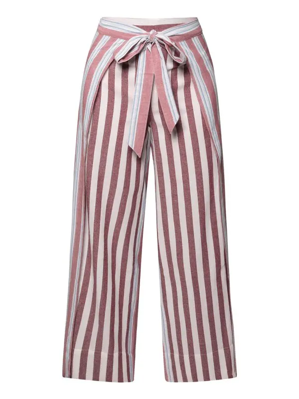 CONIGLIO PALM BEACH Two-panel Striped Cotton Wide-leg Pants - Stripe
