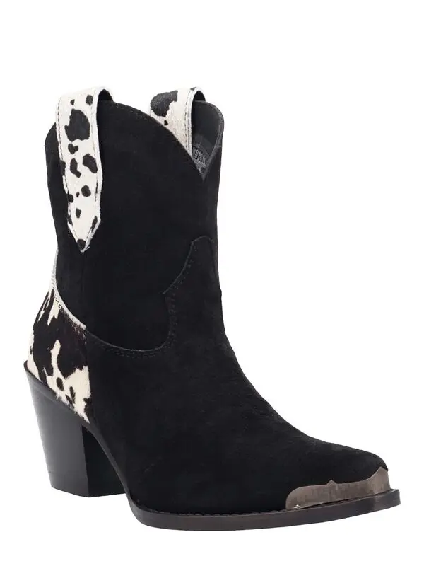 DINGO Texas Charm Calf Hair Bootie - Black