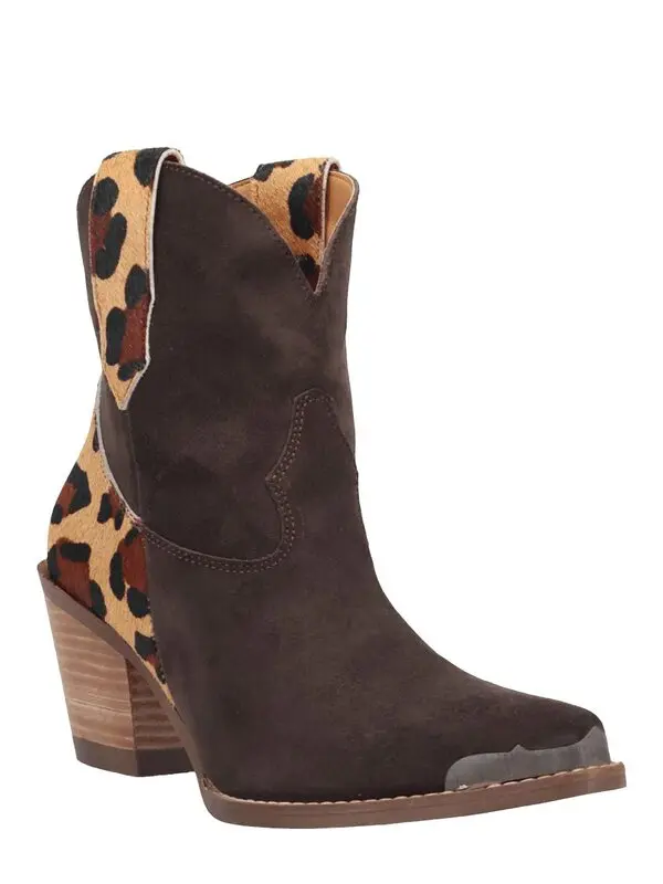 DINGO Texas Charm Calf Hair Bootie - Brown