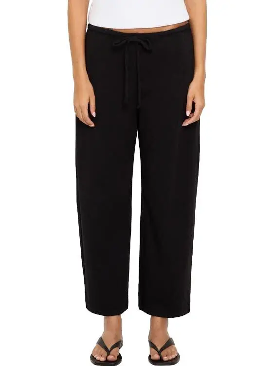 Michael Stars Liana Tie Waist Barrel Leg Pants - Black