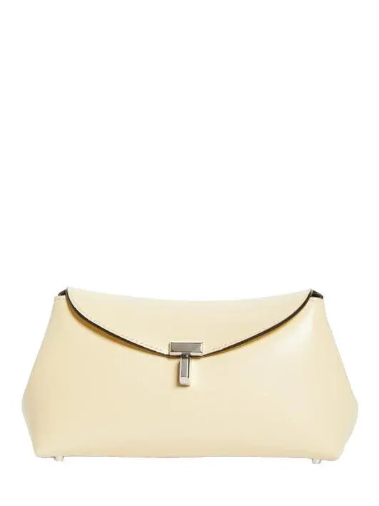 TOTEME Mini T-lock Leather Clutch - Champagne
