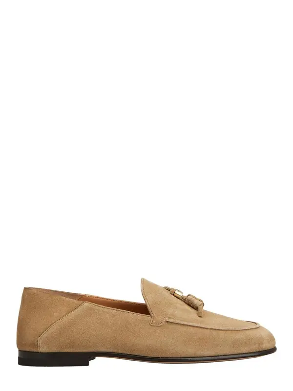 TOD'S Suede Mule Loafers - Beige