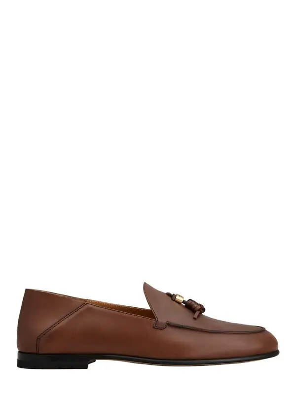 TOD'S Leather Mule Loafers With Twisted Tassels - Brown