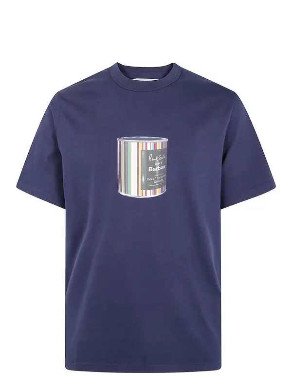 PAUL SMITH LOVES BARBOUR T-shirt Regular Fit "wax Can - Blue