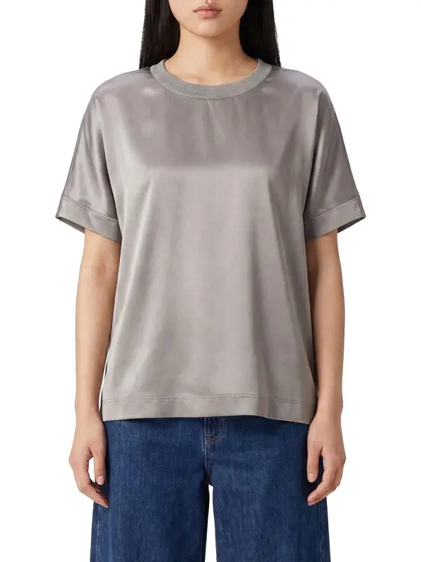 SEMICOUTURE Silk T-shirt - Grey