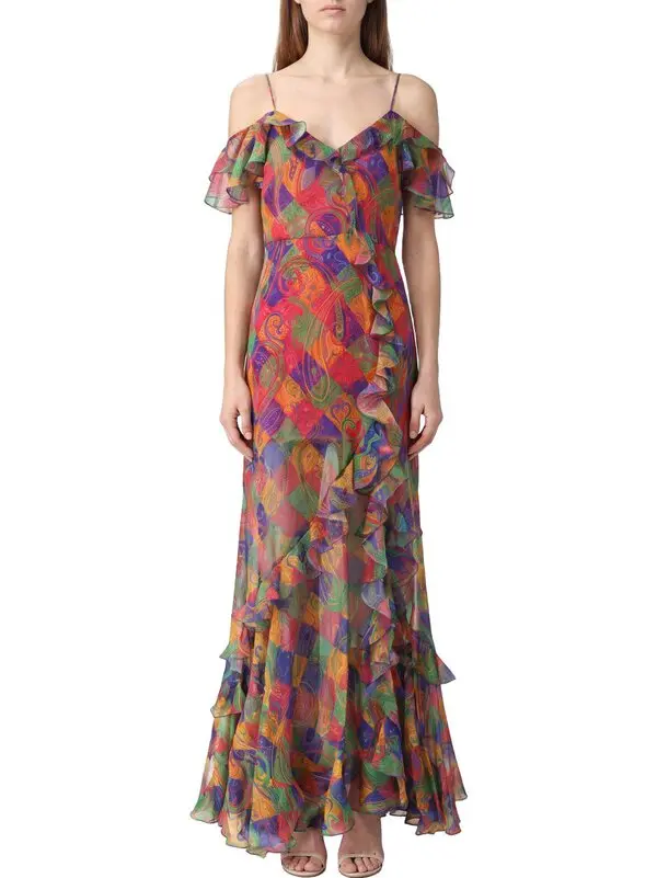 Etro Printed Ruffled Maxi Dress - Multicolor