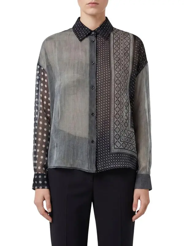 Ermanno Scervino Printed Silk Shirt - Black