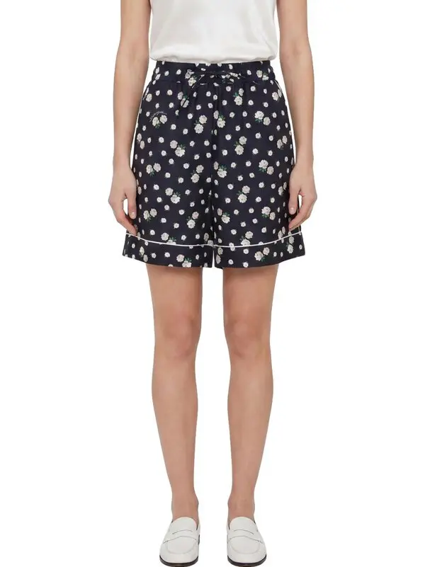 Dolce & Gabbana Silk Floral Print Drawstring Shorts - Multicolor