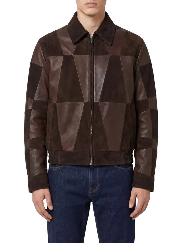 Versace Suede Patchwork Jacket - Brown