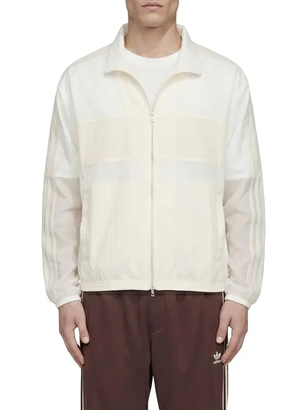 ADIDAS ORIGINALS BY WALES BONNER Recycled Nylon High Neck Windbreaker Jacket - Beige