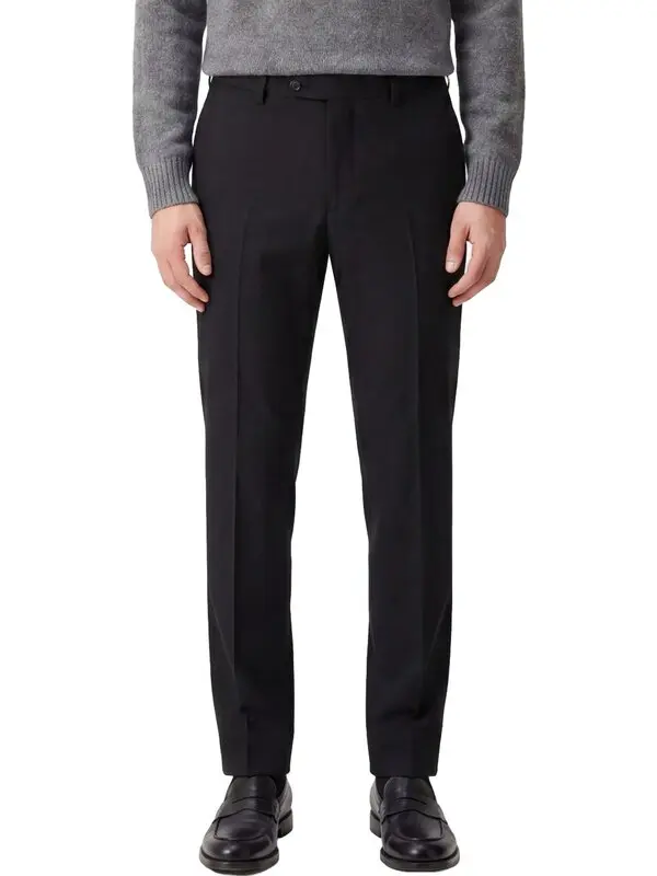 PT TORINO Slim Fit Tailored Stretch Virgin Wool Trousers - Black