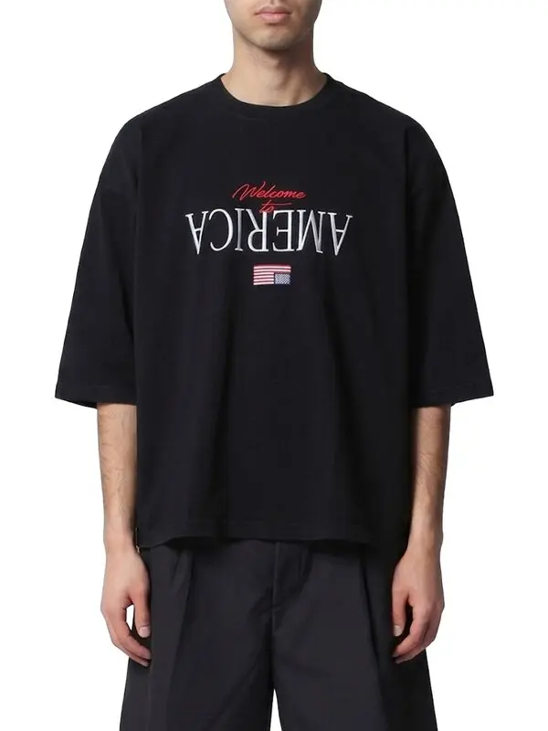 WILLY CHAVARRIA Relaxed Fit Cotton T-shirt With Contrasting Logo Print - Grey