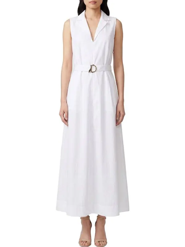Patrizia Pepe Belted Midi Dress - White