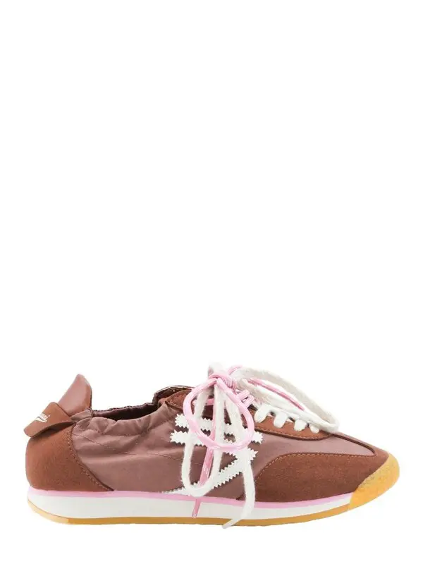 PURAAI Vegan Leather And Suede Trainers - Brown