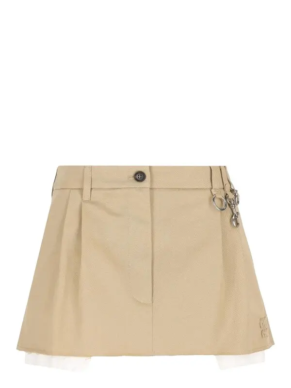 Miu Miu Chino Mini Skirt With Decorative Hardware - Multicolor