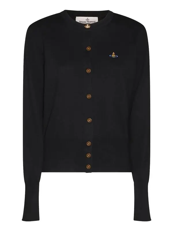 VIVIENNE WESTWOOD Ribbed Bea Cardigan - Black