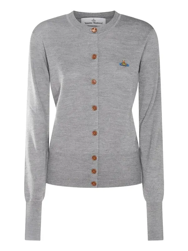 VIVIENNE WESTWOOD Ribbed Bea Cardigan - Grey