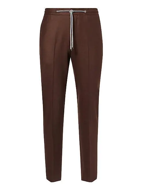 Corneliani Wool-blend Drawstring Trousers - Brown