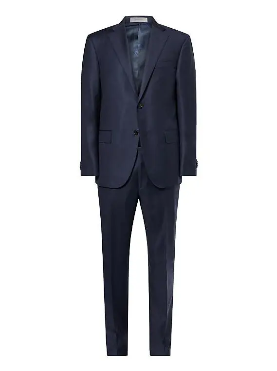 Corneliani Single-breasted Notch-lapel Wool Suit - Navy