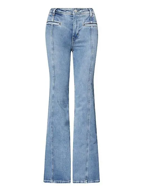 Free People Firecracker Flared-leg Denim Jeans - Mid Stone