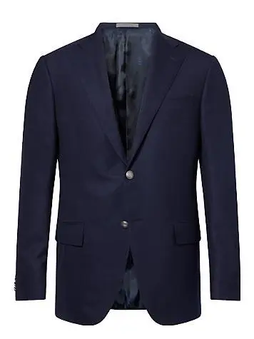 Corneliani Single-breasted Notch-lapel Wool Jacket - Navy