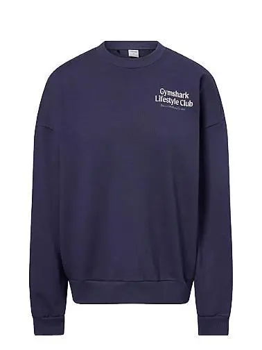 GYMSHARK Lifestyle Club Cotton-blend Sweatshirt - Gs Heavy Blue